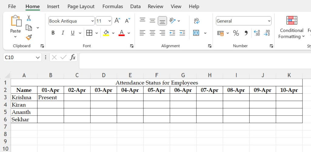How to fill Data from the Left Cell to the Right in Excel Using a Keyboard Shortcut: - Excellopedia