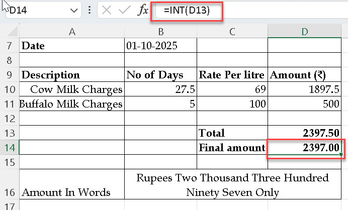 INT Function in Excel – Round Down to the Nearest Integer - Excellopedia