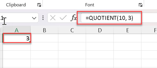Quotient Function In Excel Integer Part Of Division Excellopedia