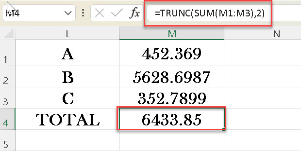 TRUNC Function in Excel – Cut Off the Decimals - Excellopedia